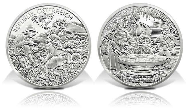 Austria 2010 10€ Charlemagne In Untersberg Silver Coins | CoinNews