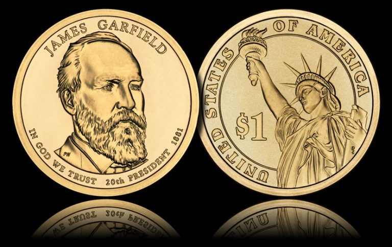 James Garfield Presidential James Garfield Presidential $1 Dollar Coin ...
