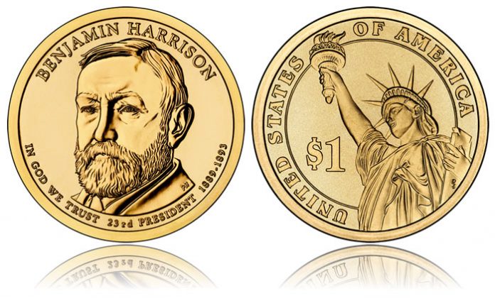 Benjamin Harrison Presidential Benjamin Harrison Presidential $1 Coin ...