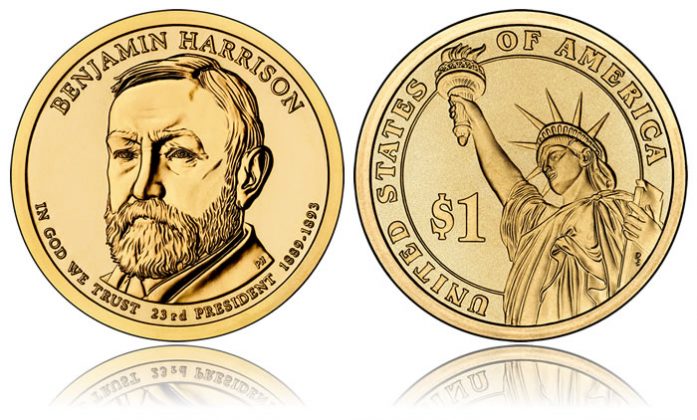 Benjamin Harrison Presidential Benjamin Harrison Presidential $1 Coin ...