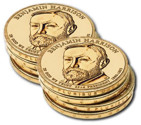 Benjamin Harrison Presidential Benjamin Harrison Presidential $1 Coin ...