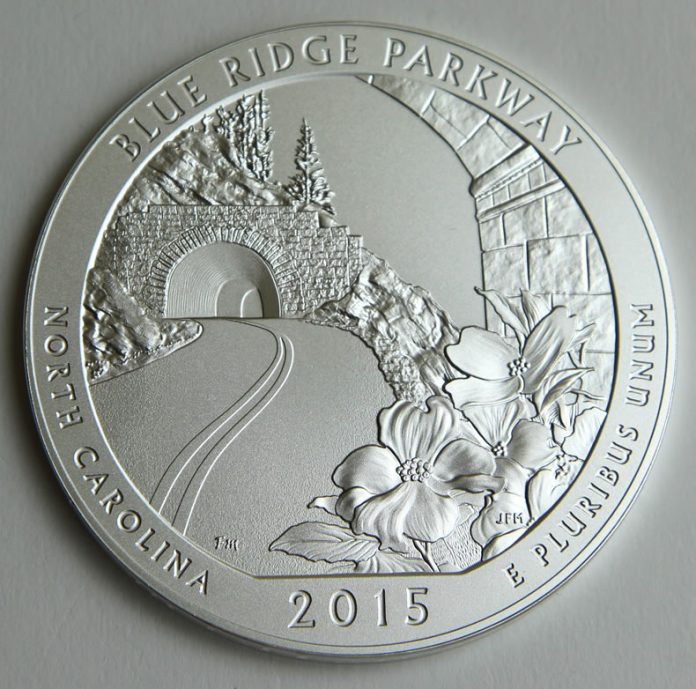 Blue Ridge Parkway Five Ounce Silver Coin Photos | CoinNews