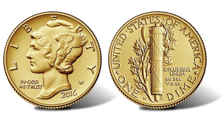 2016 Mercury Dime Gold Coin Images and Mintage Unveiled | CoinNews
