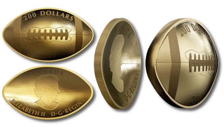 Canadian 2017 Coins Shaped Like Football | CoinNews