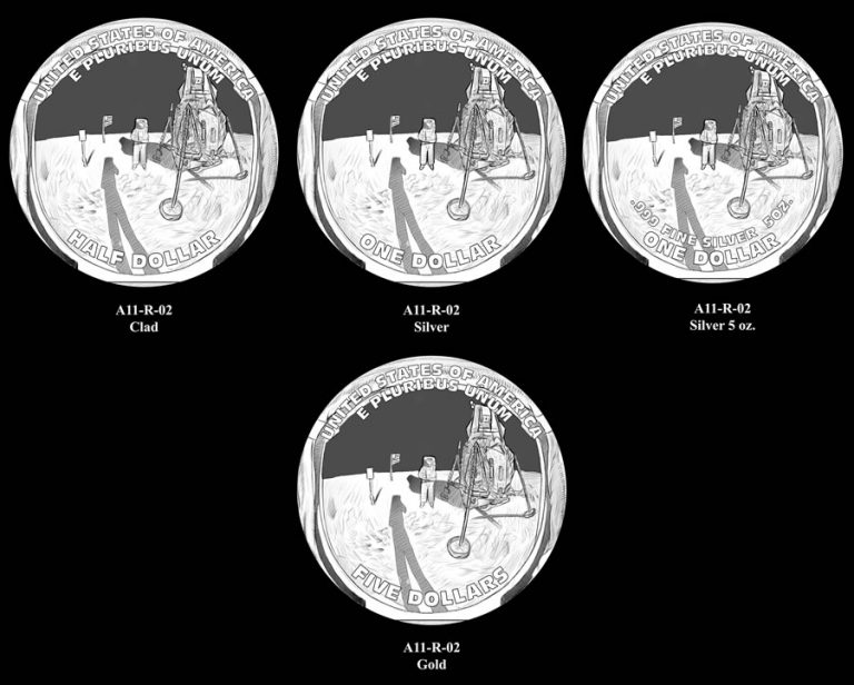 Reverse 2019 Apollo 11 Commemorative Coin Designs | CoinNews