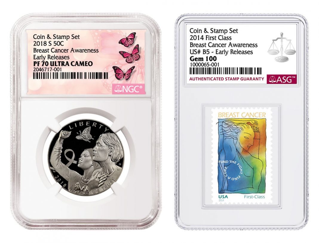 Breast Cancer 'Coin & Stamp Set' Pedigree Offered by NGC And ASG | CoinNews