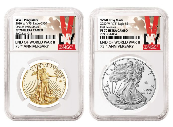 NGC V-Day Labels for End of WWII 75th Anniversary American Eagle Coins ...
