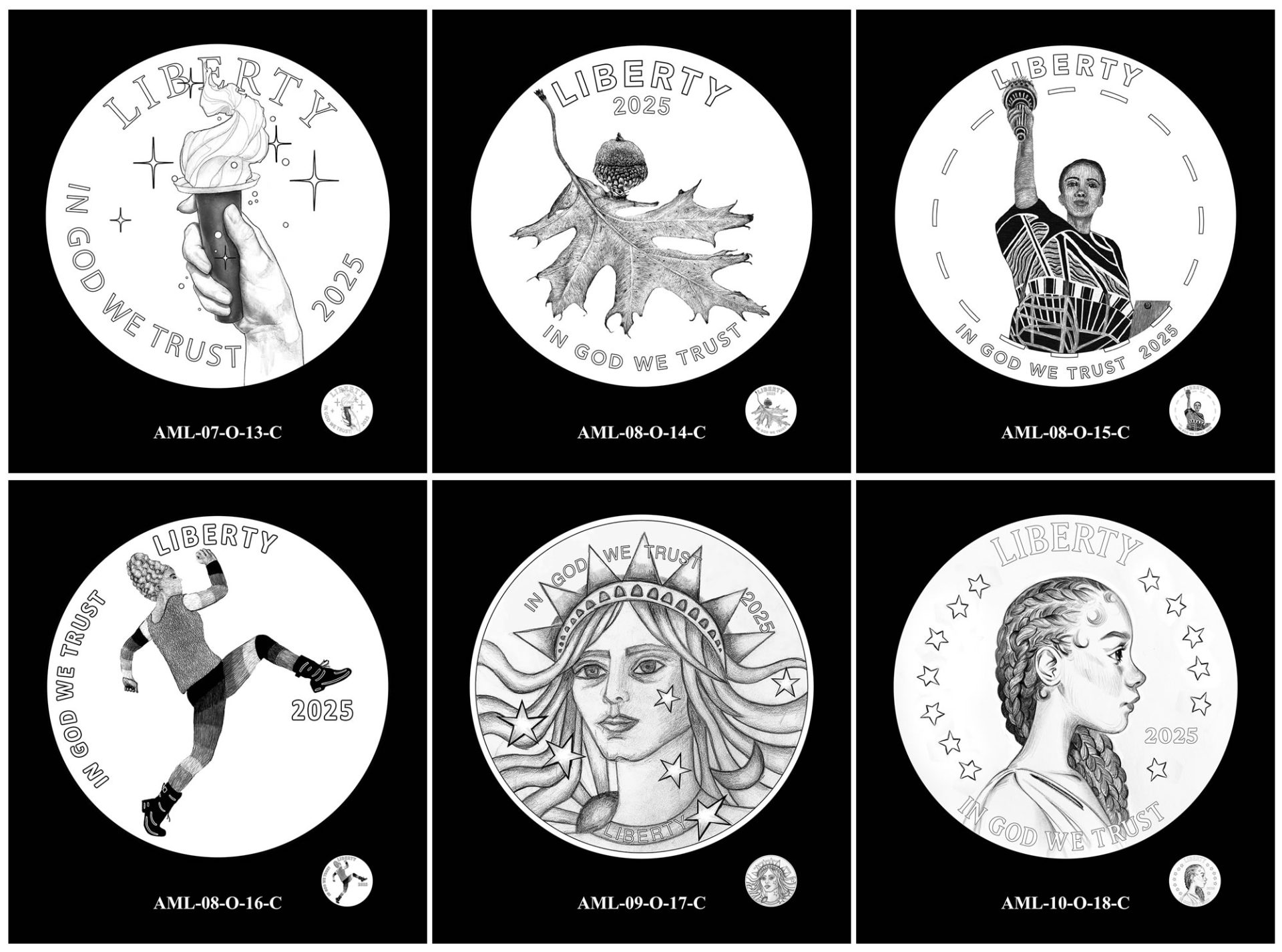 U.S. Mint 2025 American Liberty Candidate Designs Unveiled