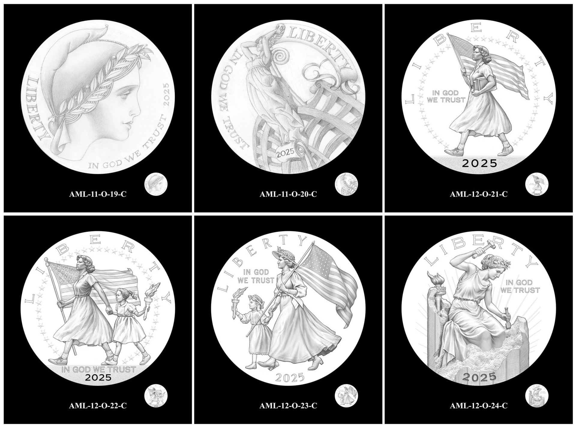 U.S. Mint 2025 American Liberty Candidate Designs Unveiled