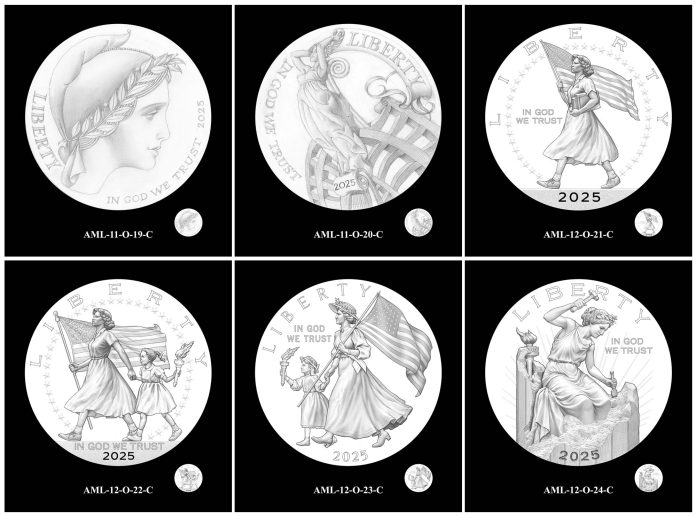 U.S. Mint 2025 American Liberty Candidate Designs Unveiled