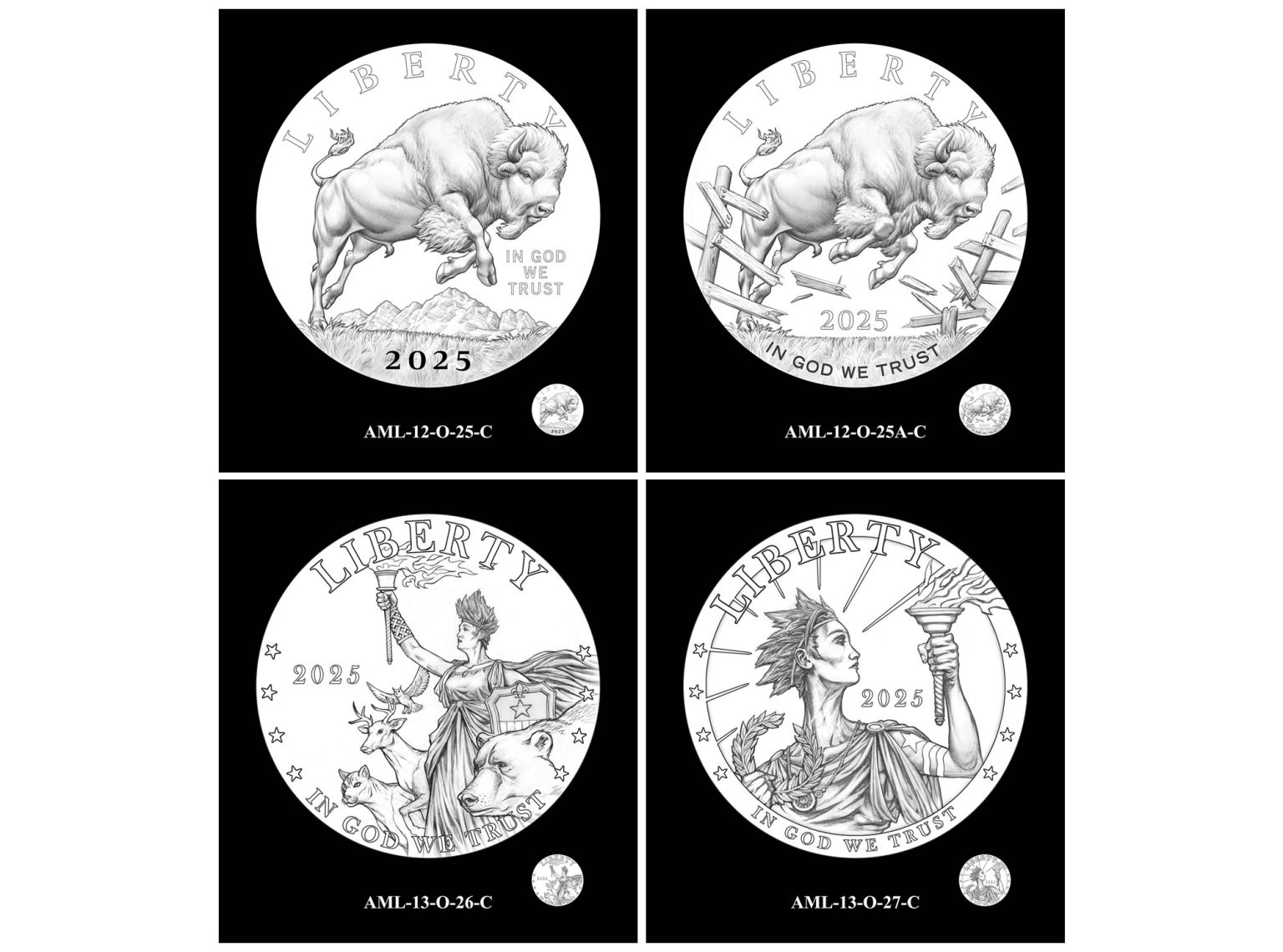 U.S. Mint 2025 American Liberty Candidate Designs Unveiled
