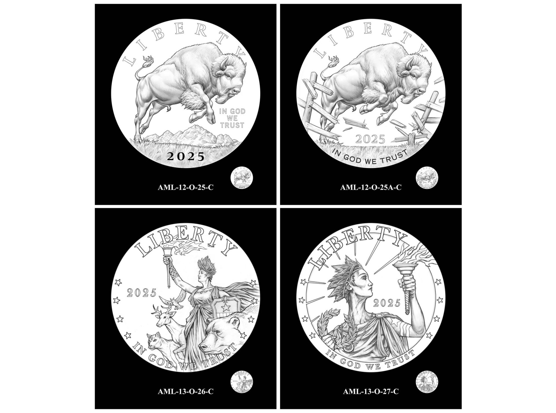 U.S. Mint 2025 American Liberty Candidate Designs Unveiled