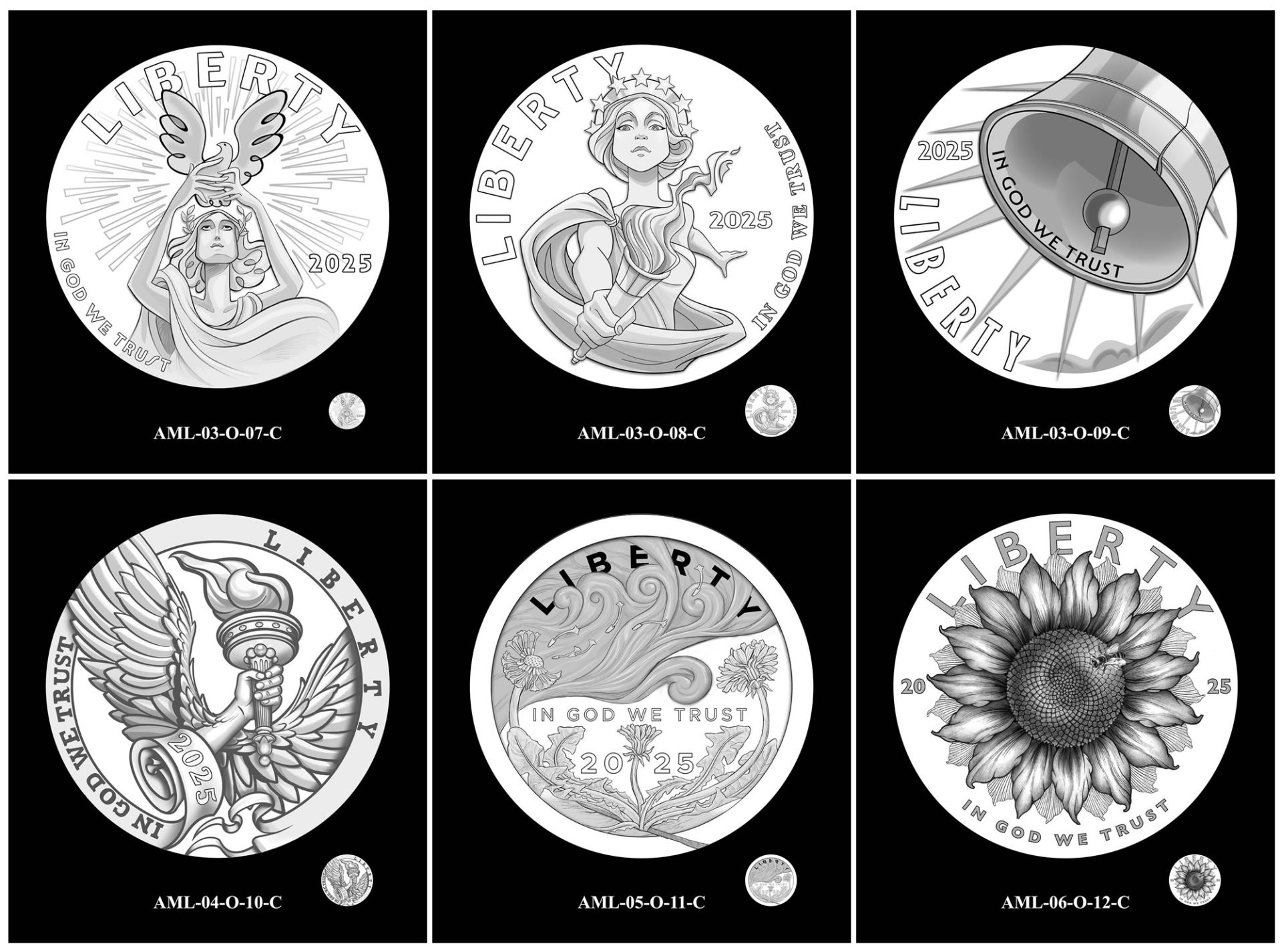 U.S. Mint 2025 American Liberty Candidate Designs Unveiled