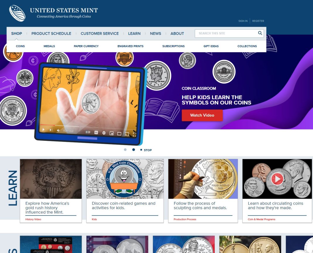 U.S. Mint’s Newly Redesigned Website Launches October 30