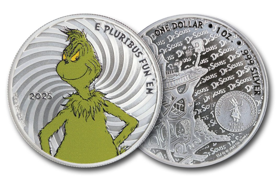 Green Dr. Seuss Grinch Coins Launch on “Green Friday”