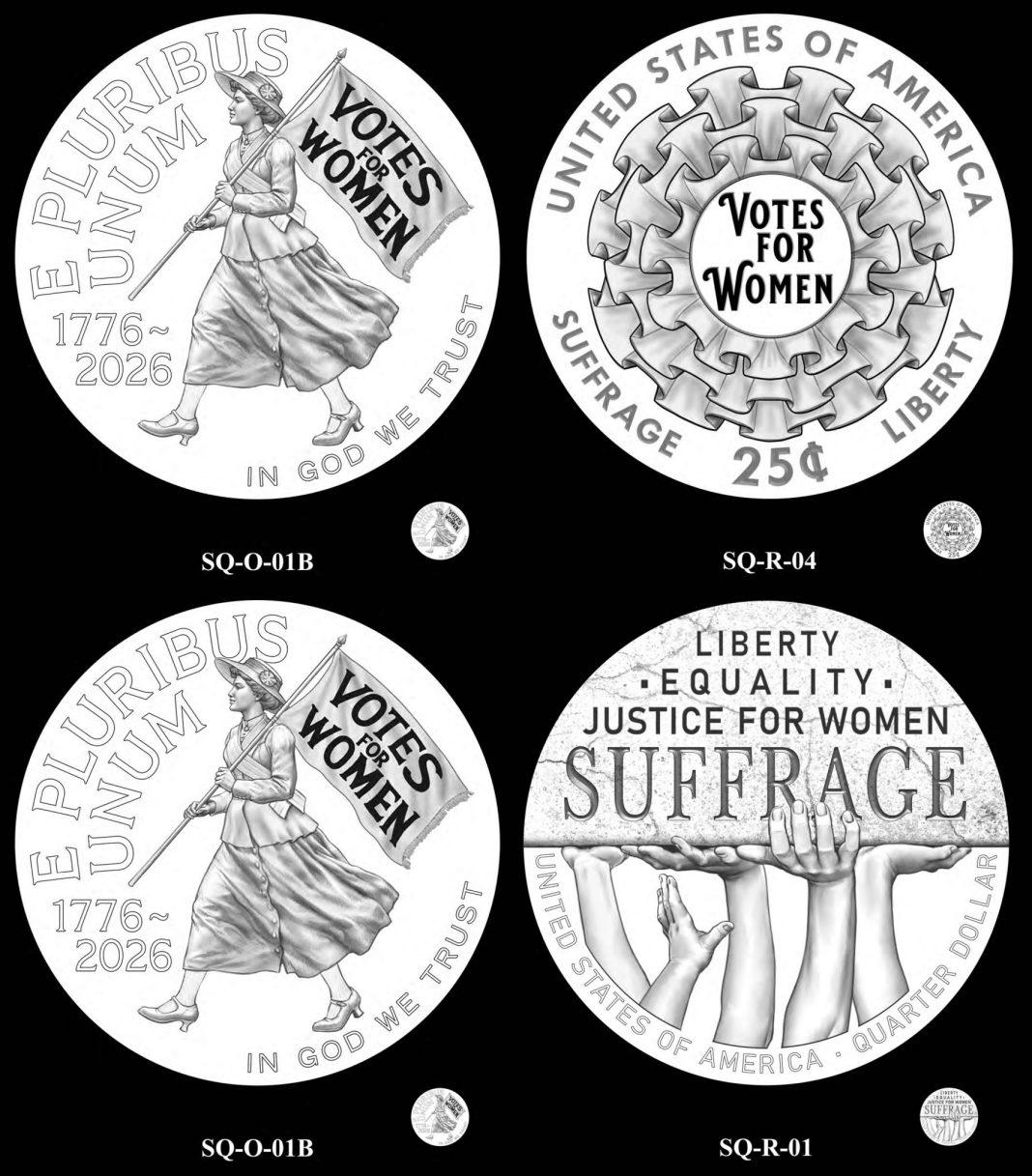 2026 Semiquincentennial Suffrage Quarter Designs Recommended