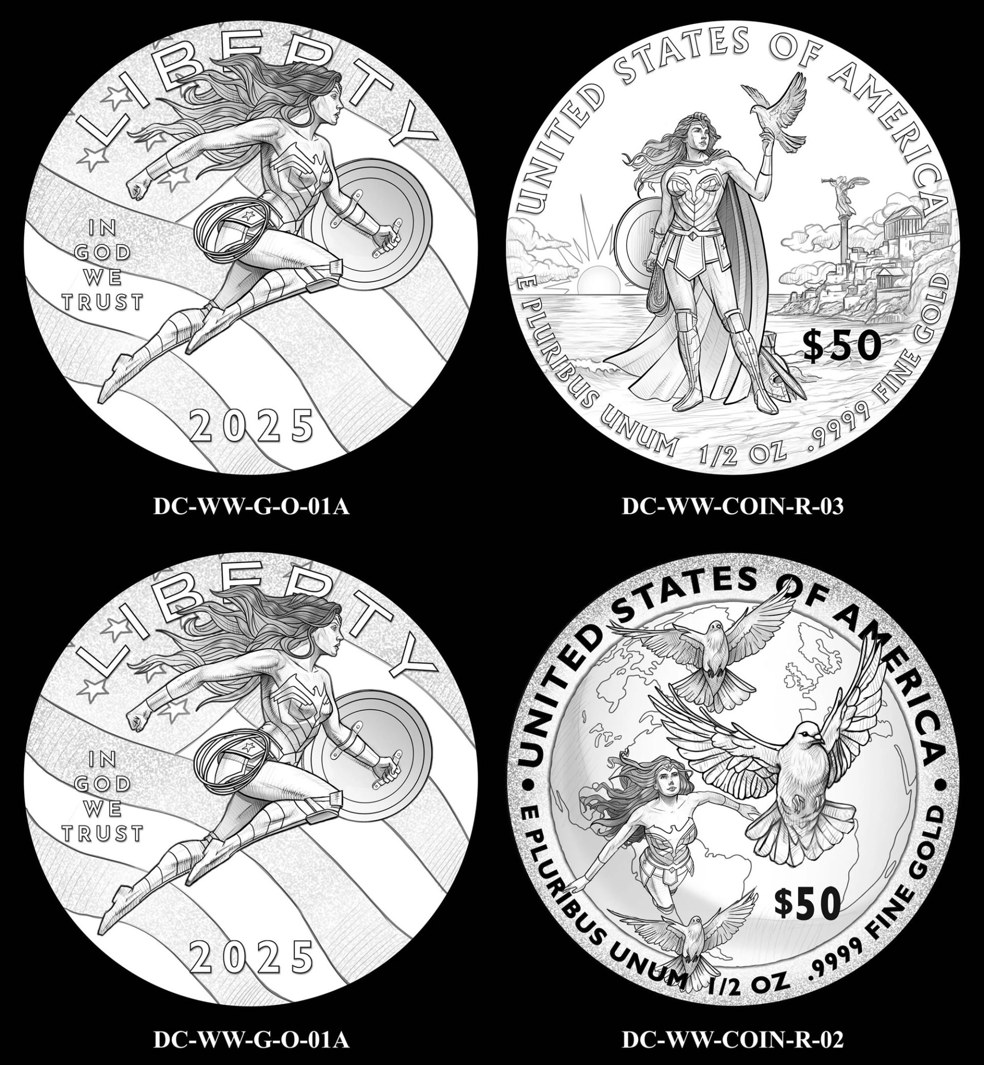 U.S. Mint 2025 Wonder Woman Coin & Medal Designs Recommended