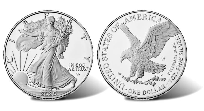 US Mint Sales: 2025-W Proof Silver Eagles Maintain Top Spot