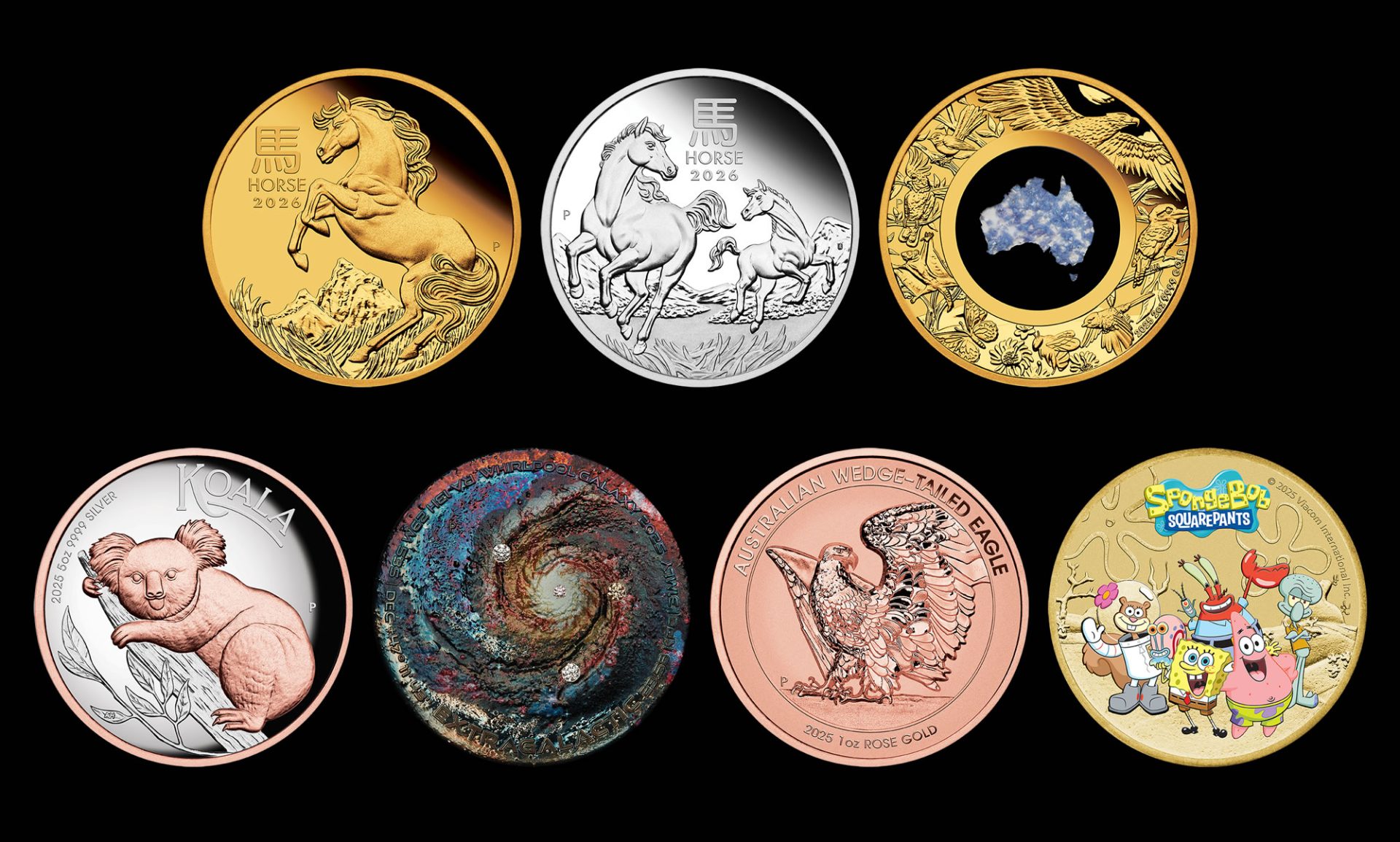 Perth Mint Offers Horse, Extragalactic, and SpongeBob Coins