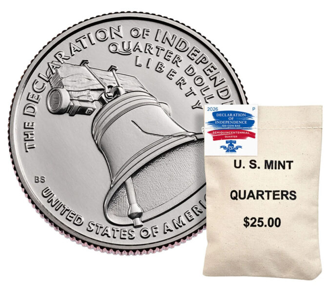 Mint image 1776-2026 Declaration of Independence Quarter and Rolls ...